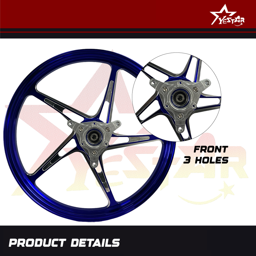 Yestar CNC Mags Raizen 5 Spokes (1.6 F x 1.6 R x 17) Malaysian Concept for NMAX V2 Motorcyle ...