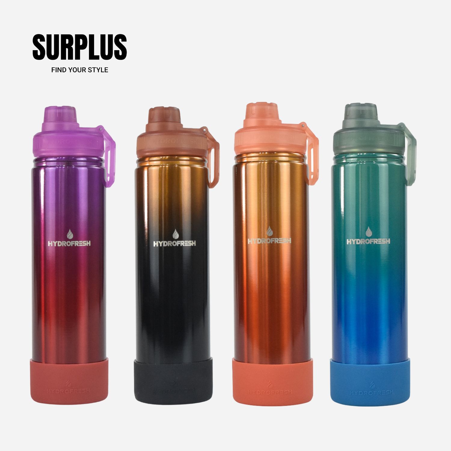 Surplus Hydrofresh Flask Glossy Metallic With Sporty Handle 650mL with ...