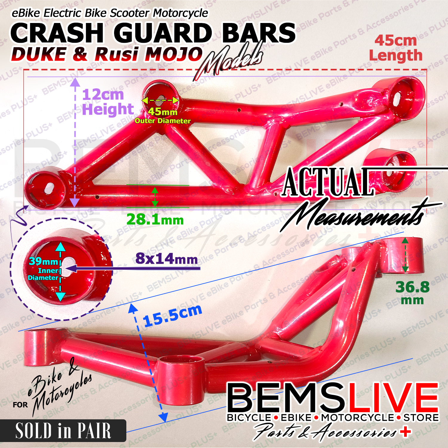 BEMS Duke Rusi Mojo Crash Guard Bars ebike Motorcycle Models | Shopee ...