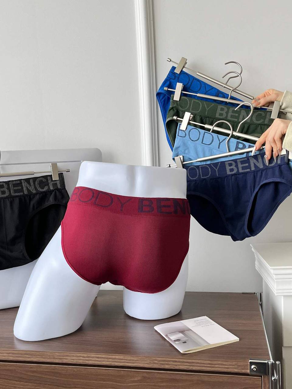 12 Pcs Bench Body Brief For Men Plain Men's Underwear 6pcs Good Elastic ...