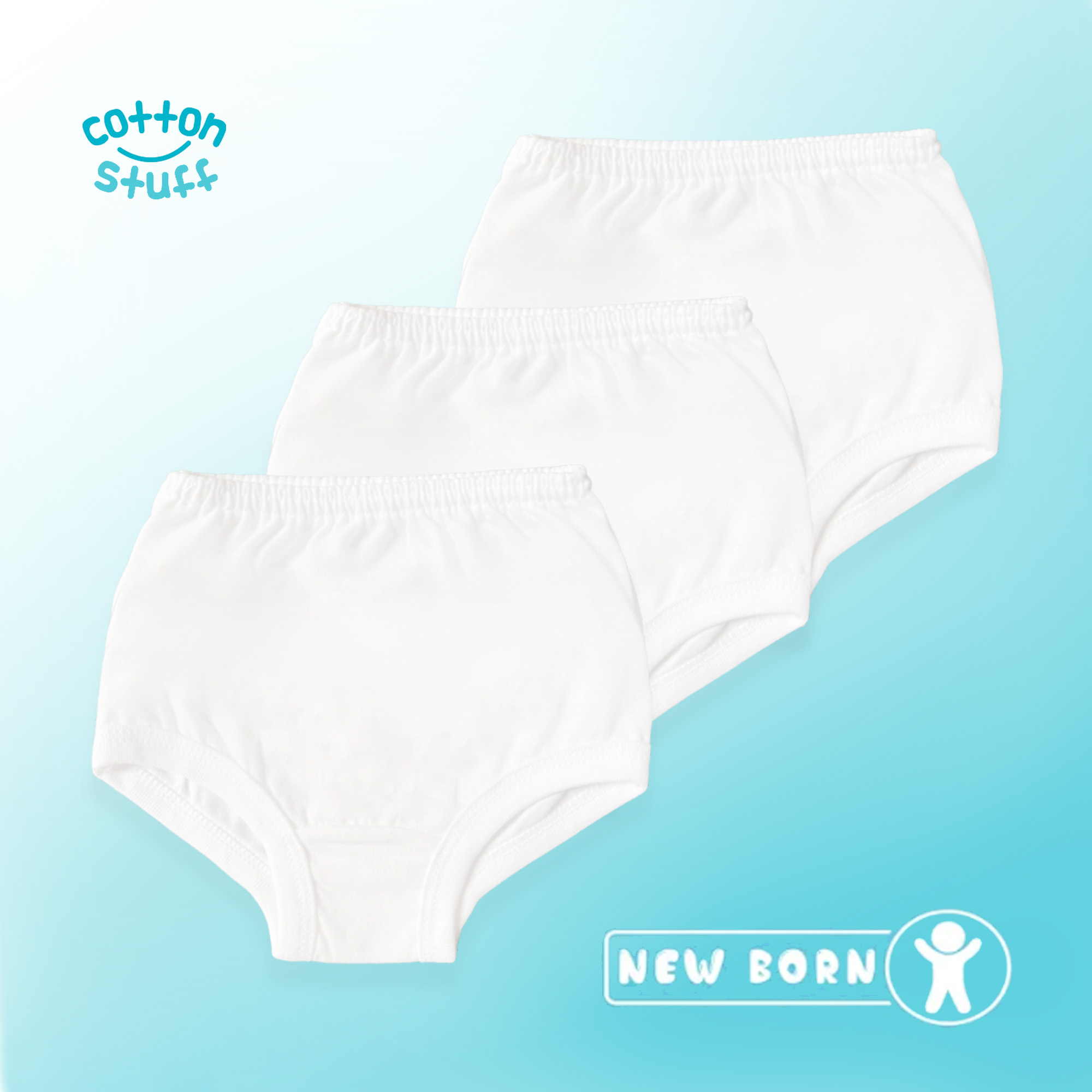 Cotton Stuff - 3-piece Panty (White) | Shopee Malaysia