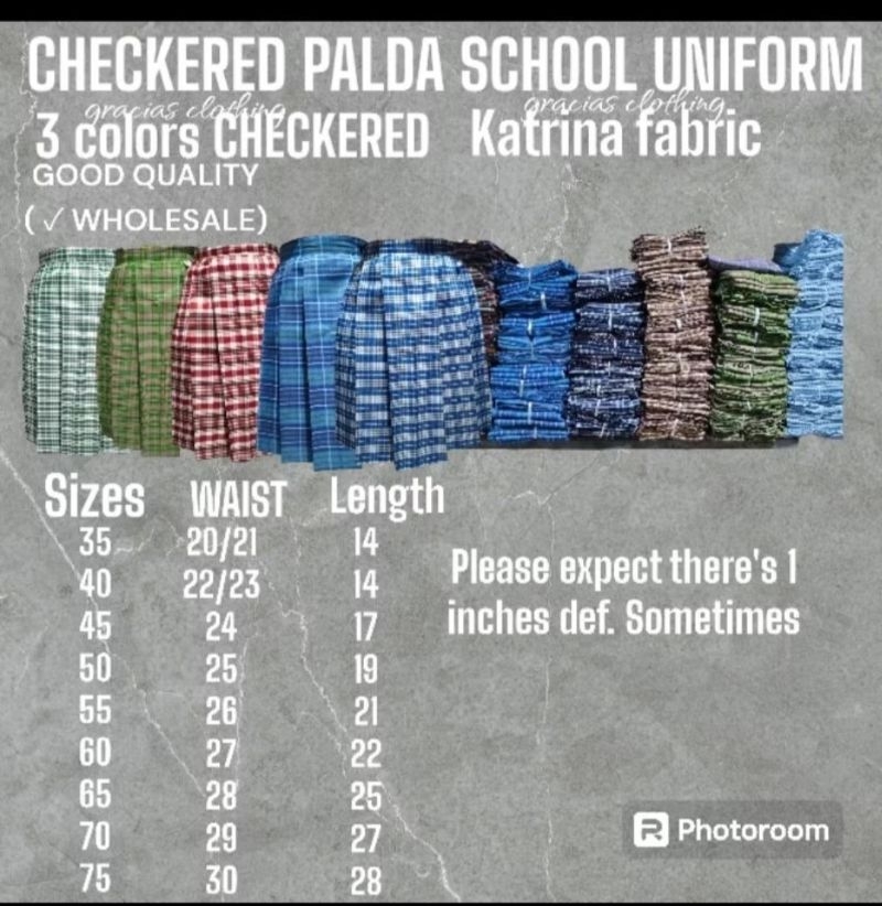 CHECKERED PALDA 3 COLORS/PAG-ASA PALDA SCHOOL UNIFORM/PLEATED SKIRT ...