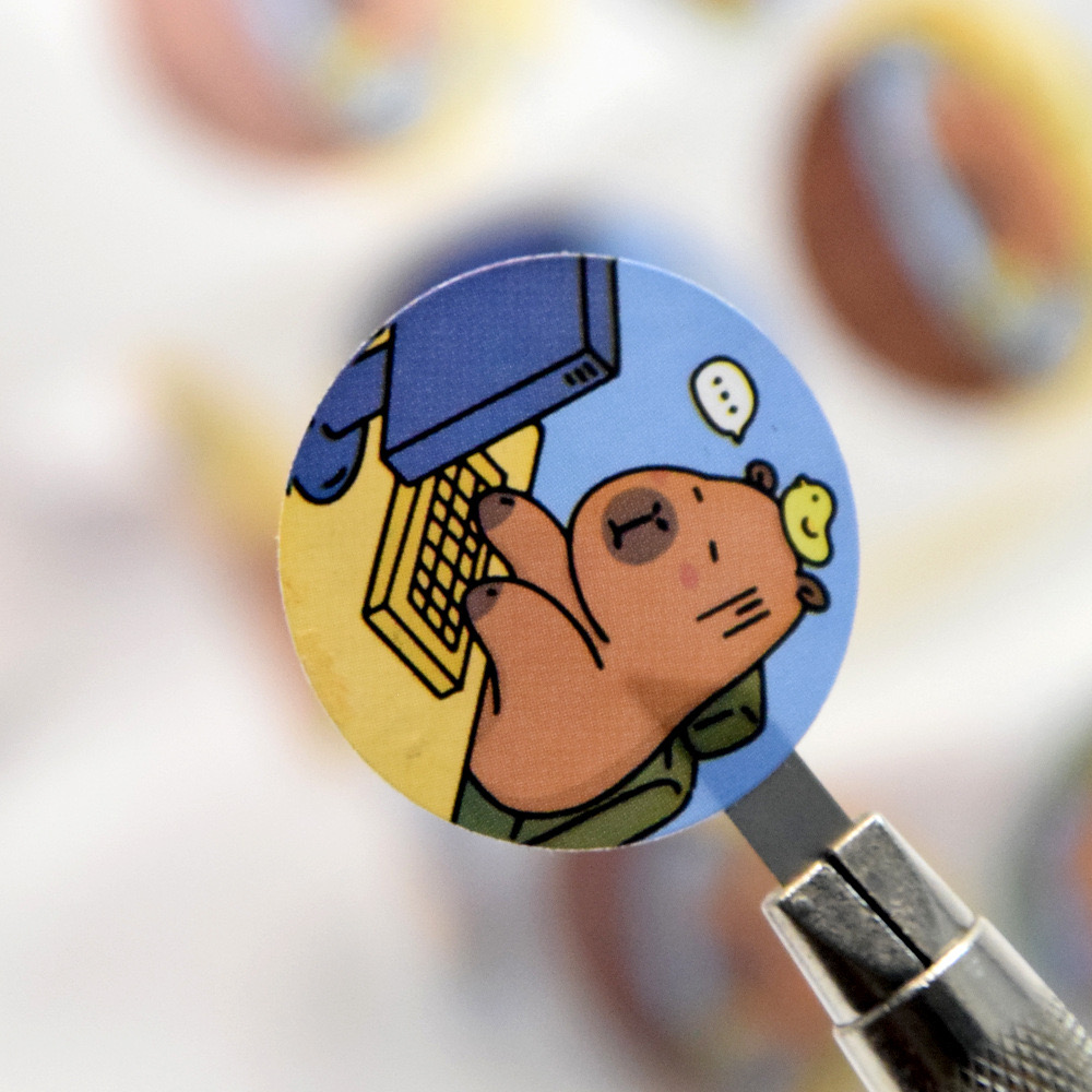 500PCS 2.5cm Reward Stickers cute cartoon fat capybara Sticker Rolls ...