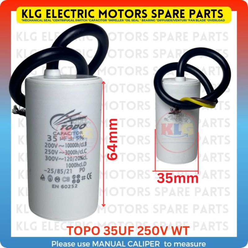 Topo Run cap 16uf 20uf 25uf 30uf 40uf 45uf 50uf 250v water pump parts ...