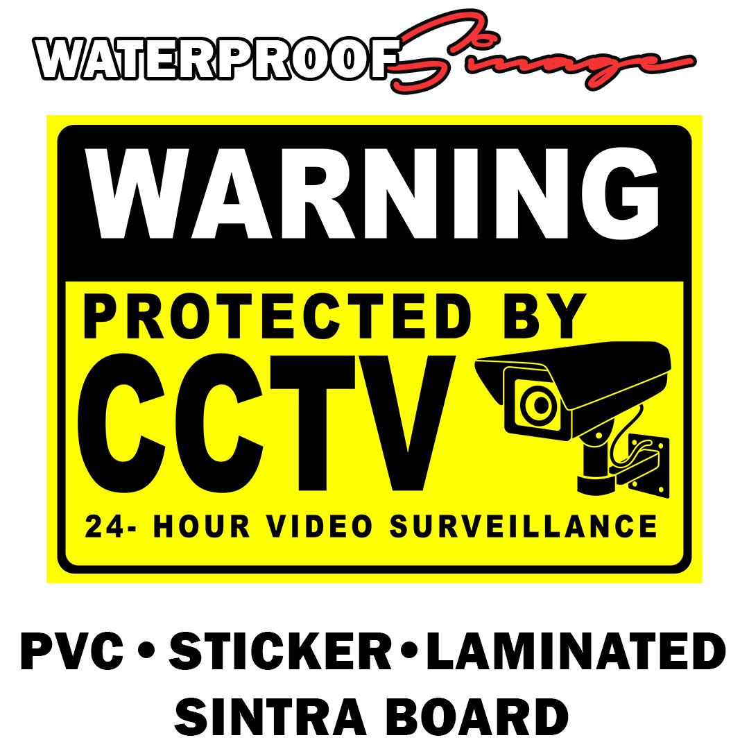 WARNING PROTECTED BY CCTV SIGN PVC, PLASTIC LAMINATED, SINTRA BOARD AND ...