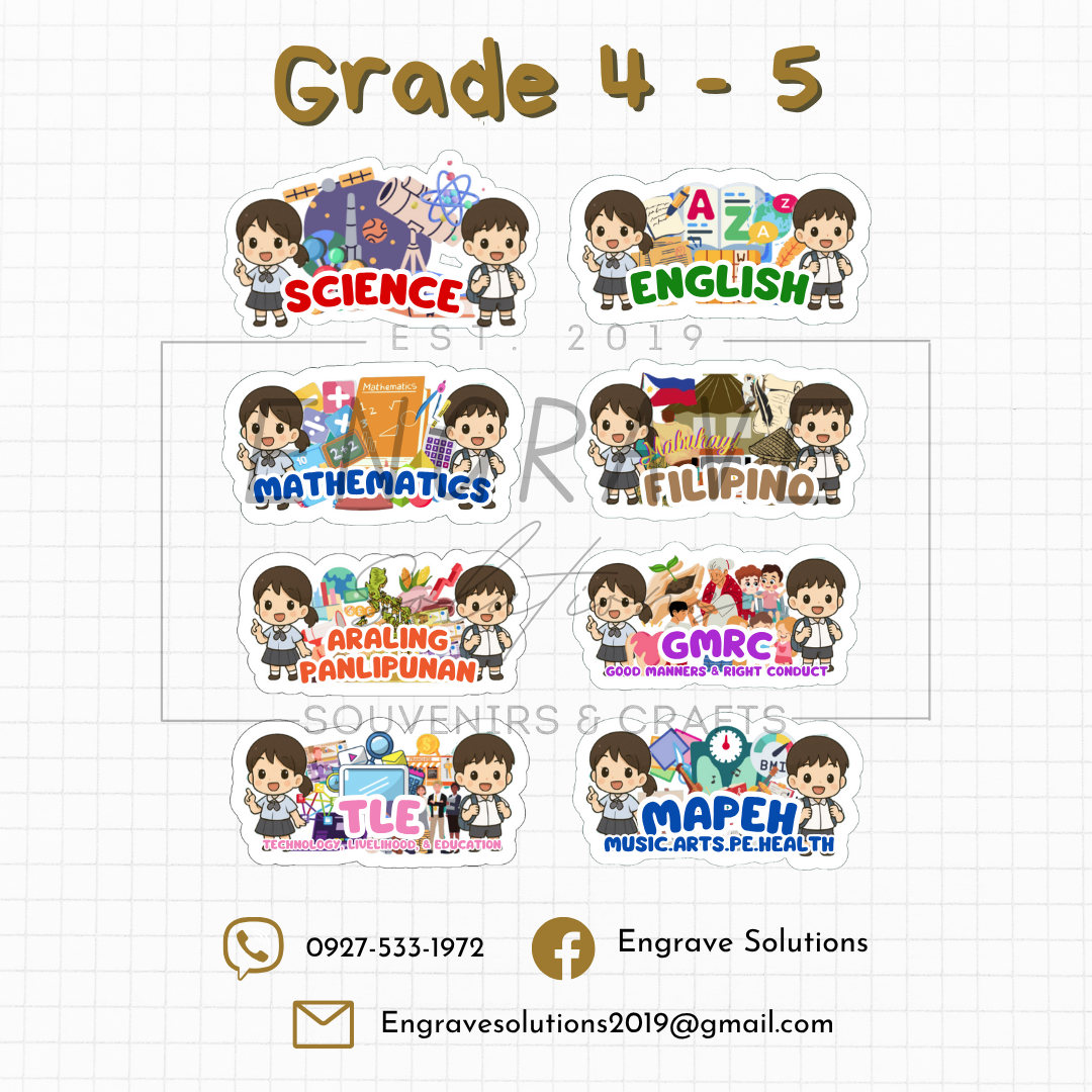 SUBJECT STICKERS - MATATAG CURRICULUM | Shopee Malaysia