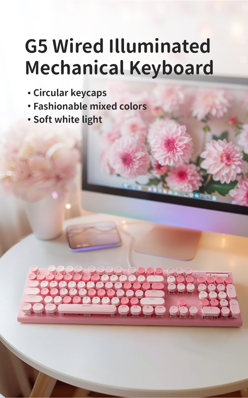 MOFii GEEZER G5 Wired Illuminated Mechanical Keyboard Retro Gaming ...