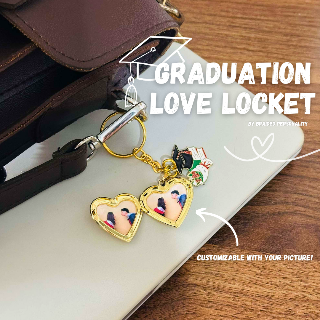 Braided Personality Love Locket Keychain with Charm and Floating Frame ...