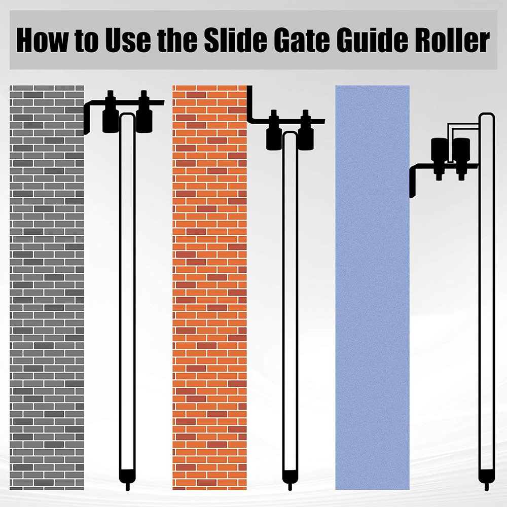 Sliding Gate Top Guide Nylon Rollers With L Bracket Set Sliding Door ...