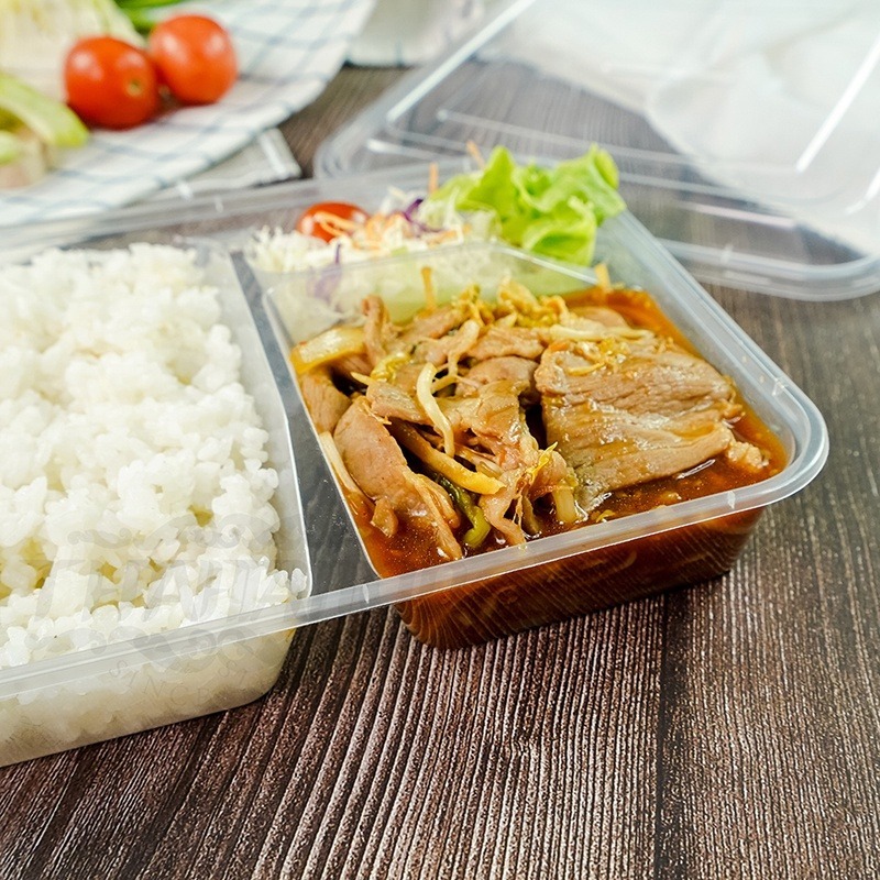 Clear Bento Box Tray 2/3/4/5 Grid Partition With Plastic Lid ...