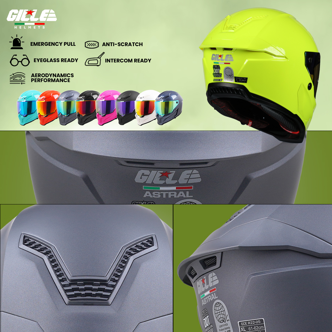 100 GILLE ASTRAL Helmet Full Face Dual Visor Helmet With Free GILLE GP1 ...