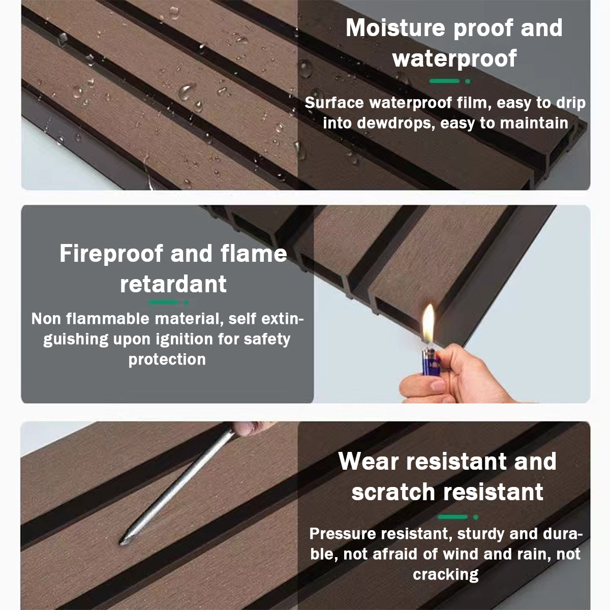 [New Arrivals] WPC Fluted Wall Panel pvc waterproof TV background ...