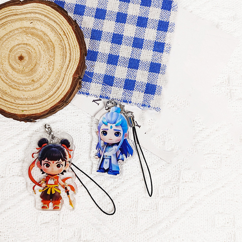 Nezha Cartoon Character Keychain Anime Style Phone Strap | Shopee Malaysia