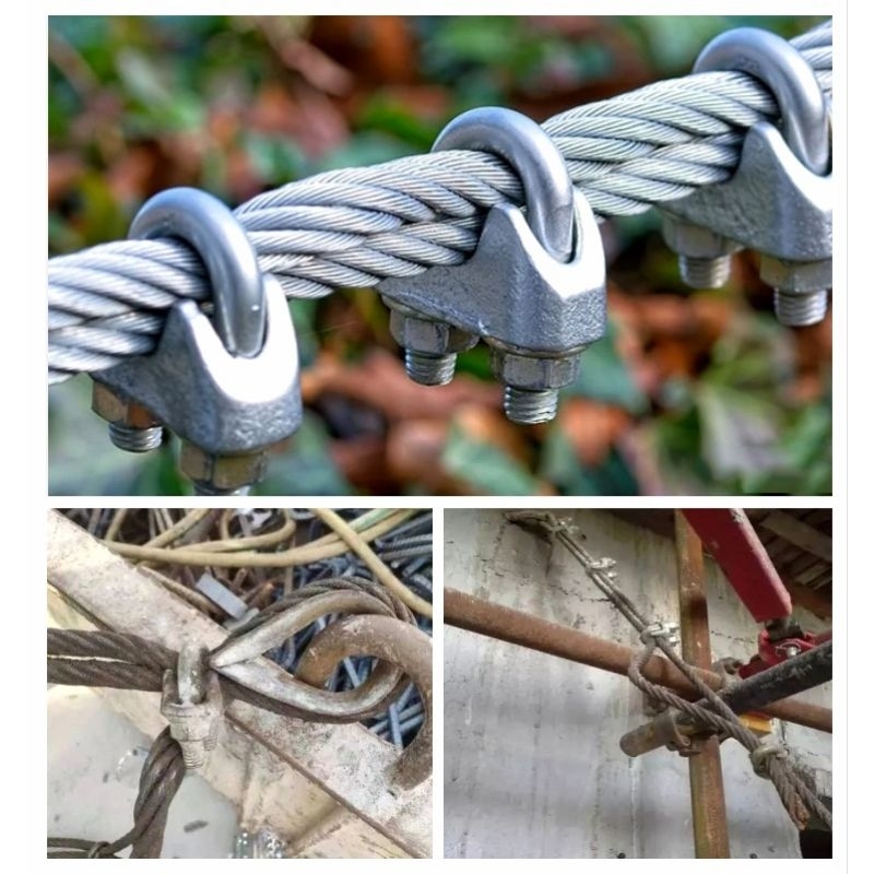 3-5mm Wire Rope Clip Steel Clip GI Cable U Clamp Saddle Wire Rope Card ...