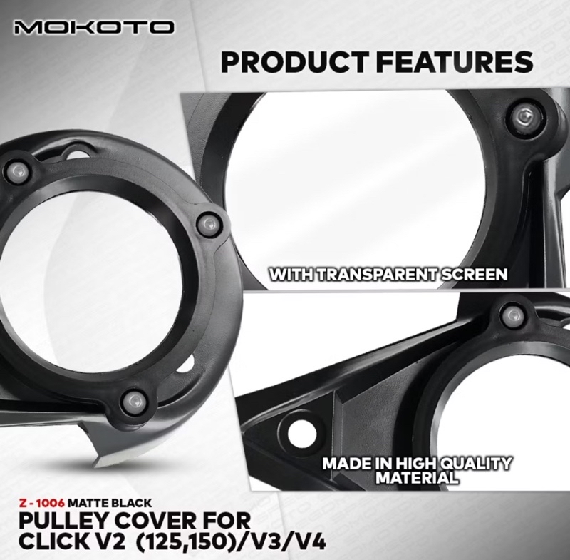PULLEY COVER FOR CLICK V2 / CLICK V3 / CLICK V4 WITH TRANSPARENT SCREEN ...