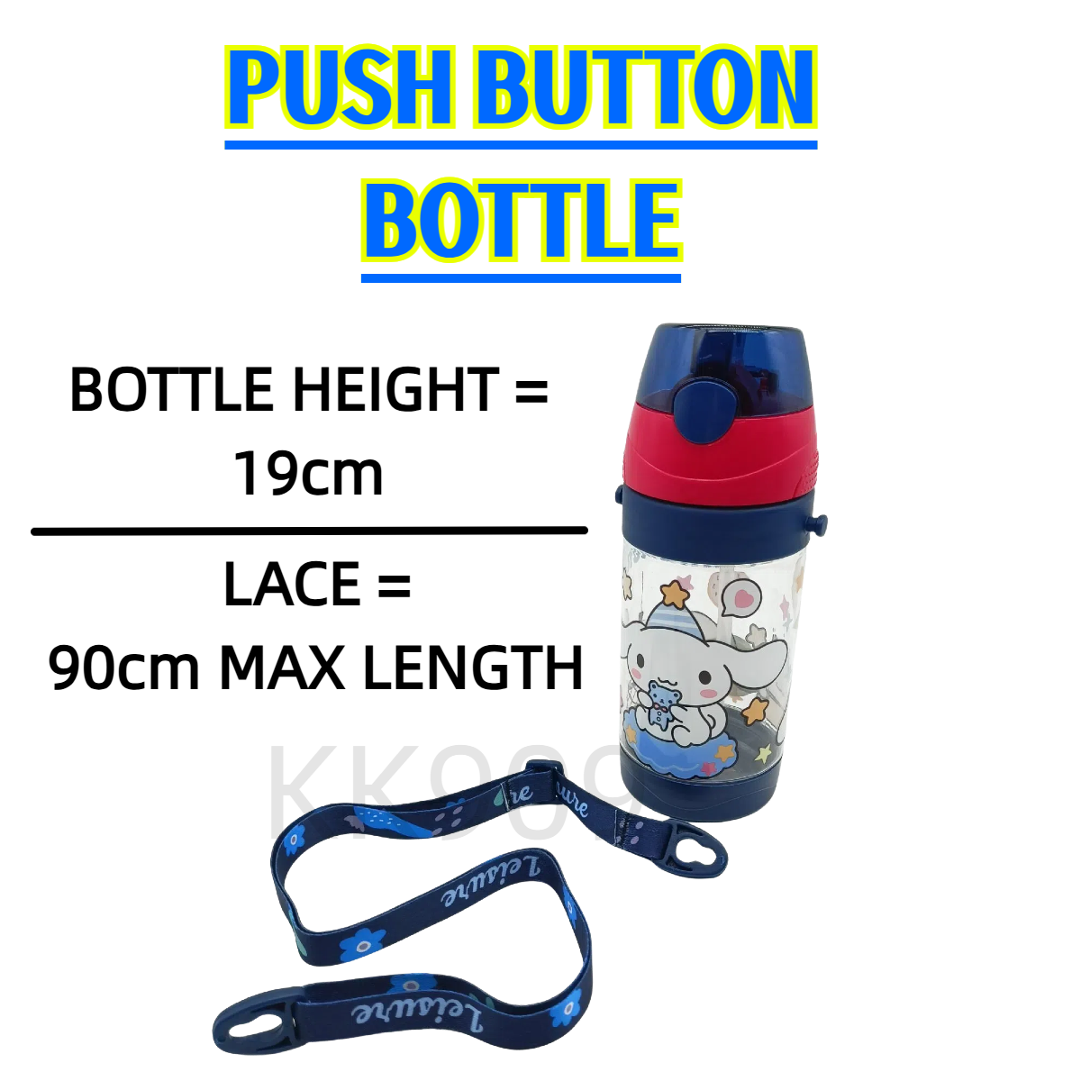 Push Button Bottle with Lace & Straw Cinnamoroll 450ml | Shopee Malaysia