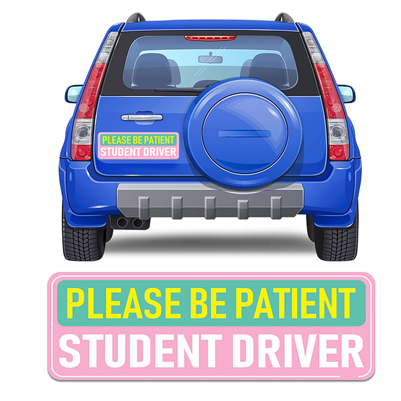 Student Driver Sign Magnetic Reflective Rookie Driver Bumper Sticker ...