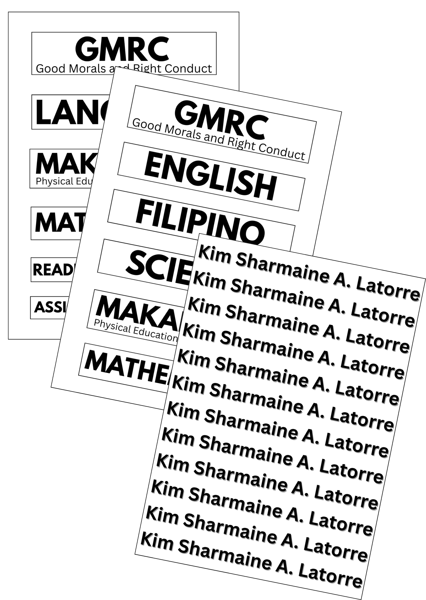 Subject Label and Name Stickers for kids Student School Supplies ...