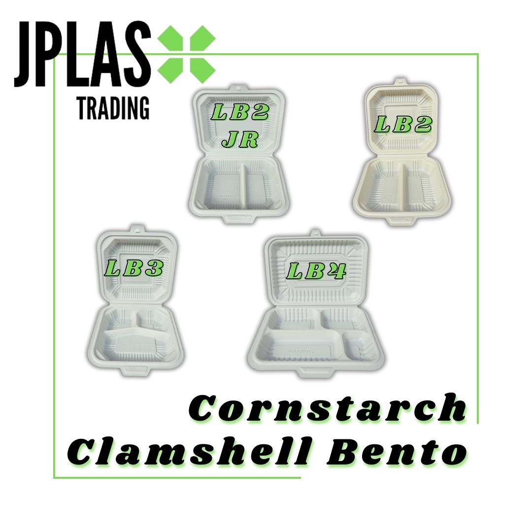 [10 pcs] Cornstarch Clamshell Bento Box Disposable Food | Shopee Malaysia