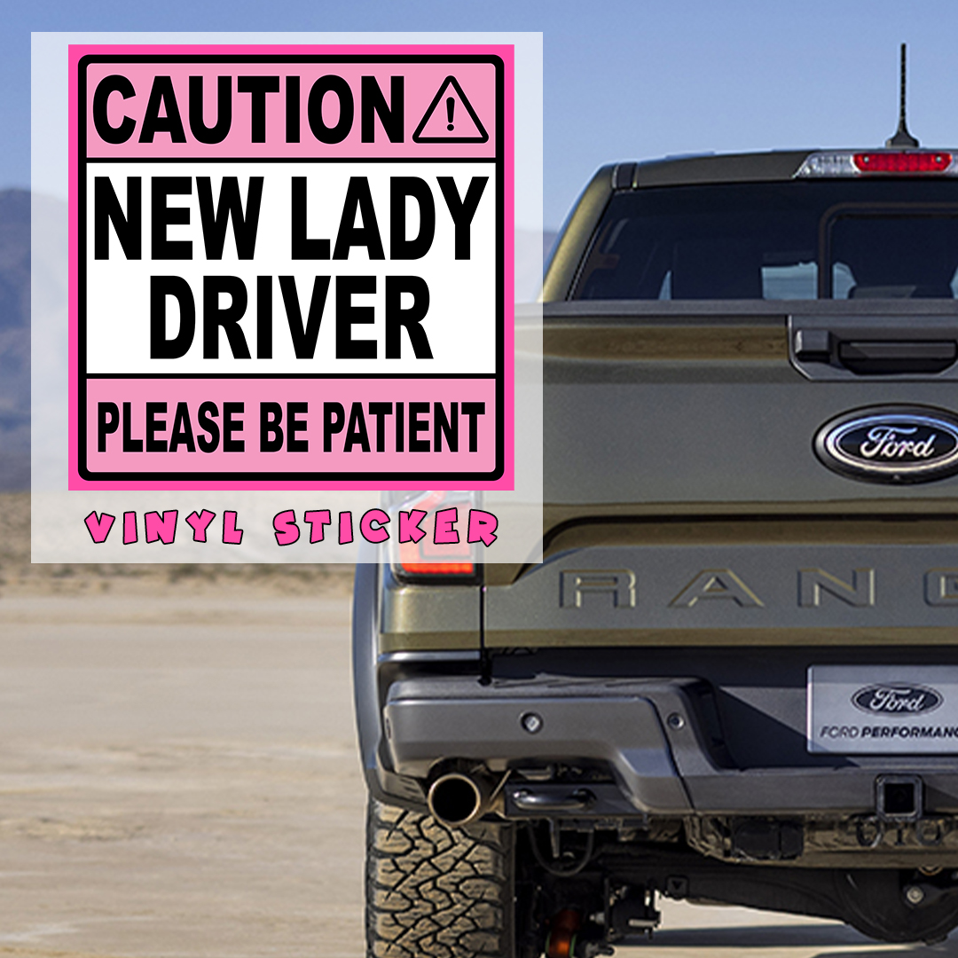 Vinyl Sticker (Non-Magnetic) Car Sticker for New Lady Driver Student ...