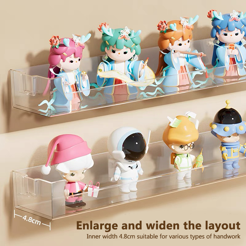 1/2/4/5PCS Acrylic Display Stand Transparent Popmart Storage Stand Wall ...