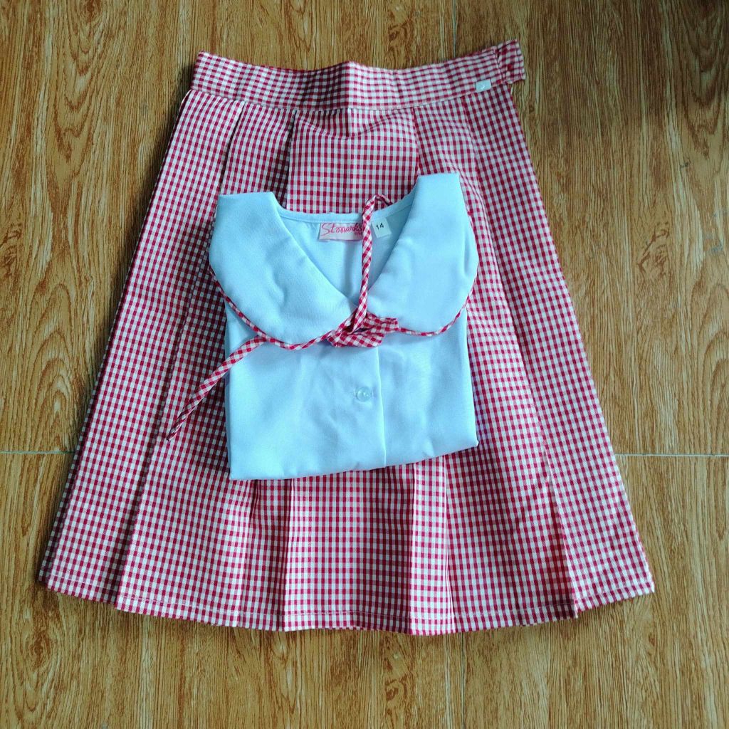 CHECKERED TWO COLORS SET UNFORM/SCHOOL UNIFORM SET/BLOUSE+PALDA/KATRINA ...