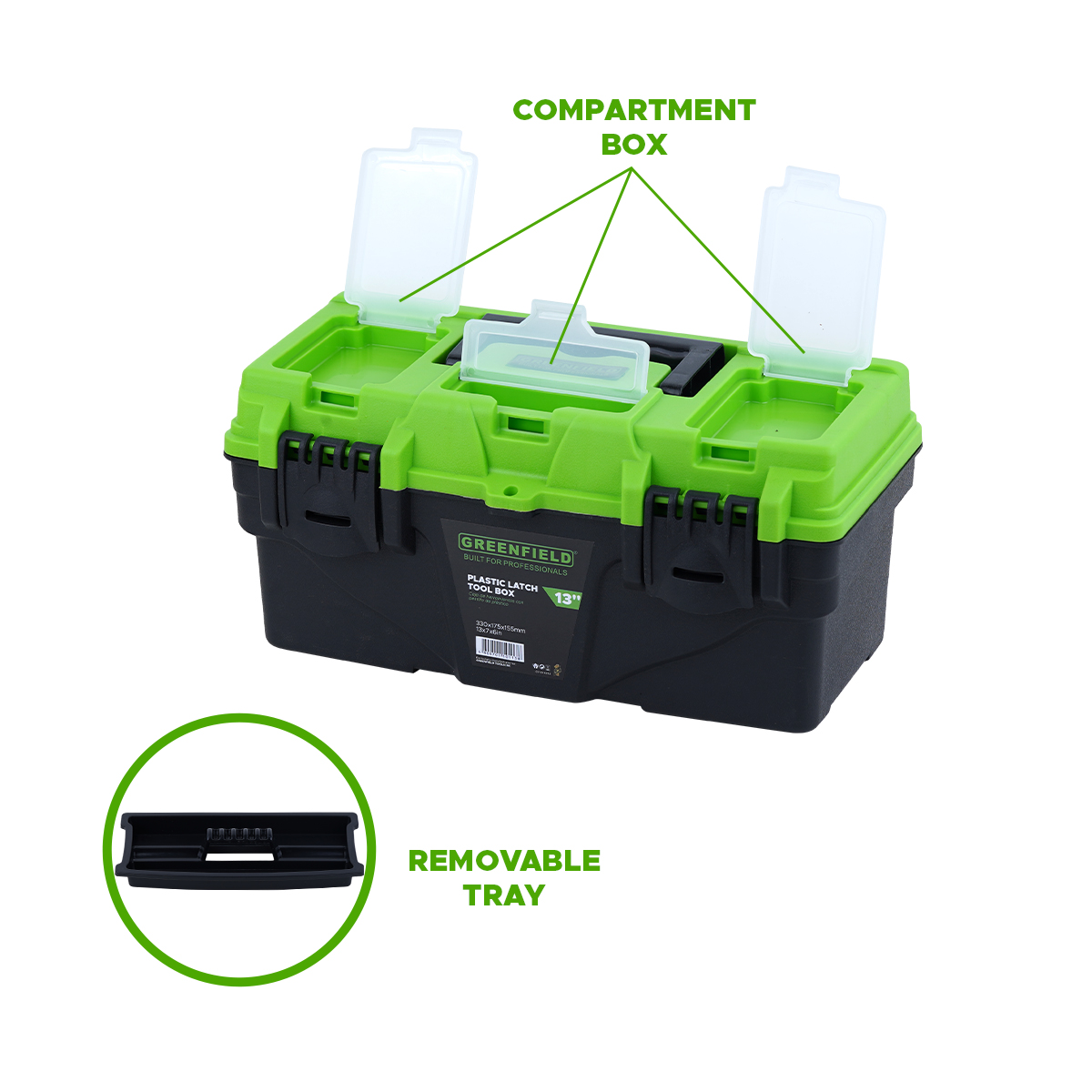 Greenfield Tool Box 13" With Plastic Latch | Shopee Malaysia