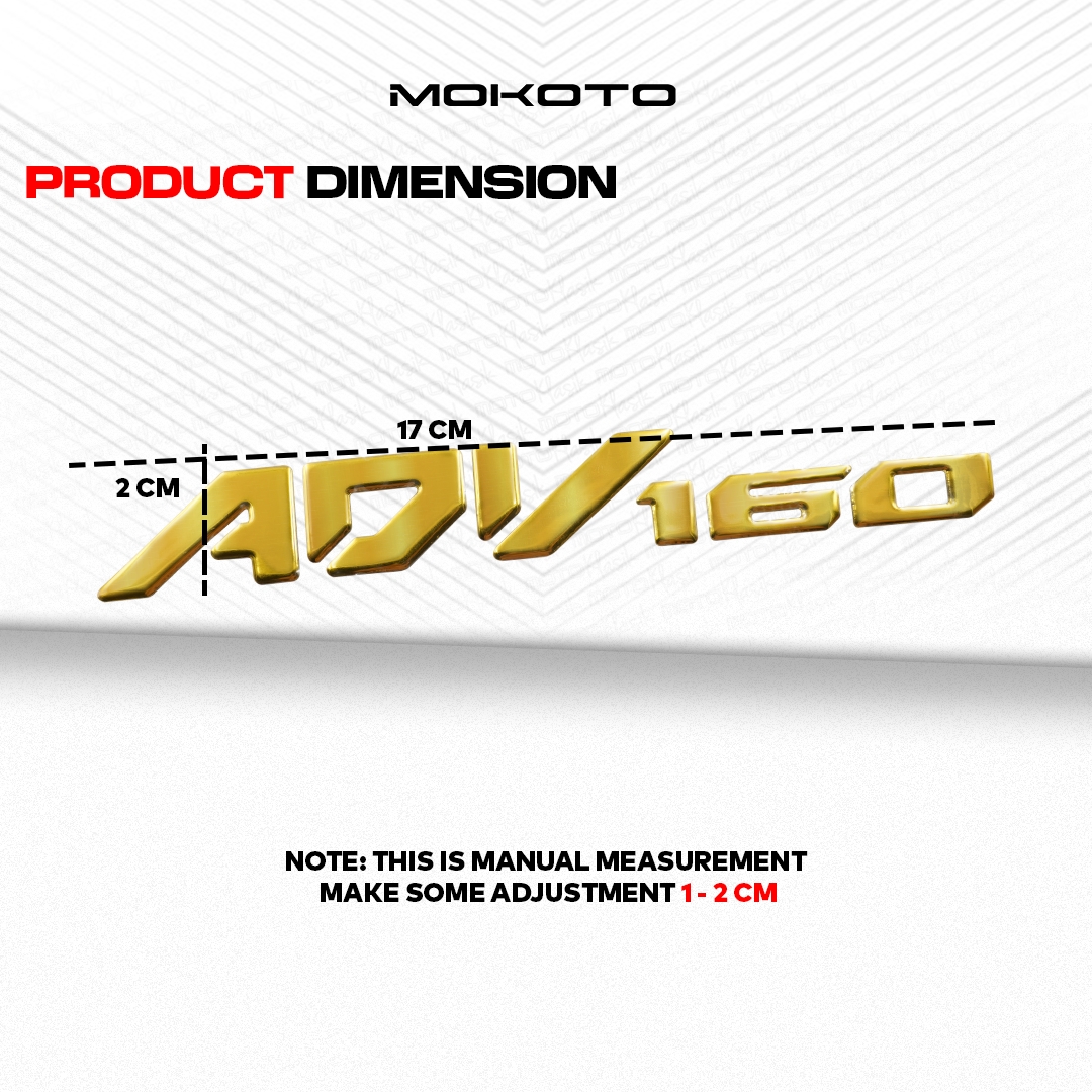 MOKOTO ADV 160 STICKER EMBLEM GOLD MKT- 11583 EMBOSSED 3D STICKER LOGO ...