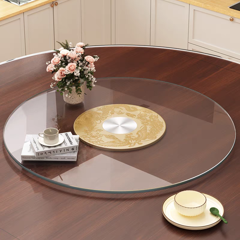Family Countertop table top Tempered glass turntable rotating glass ...