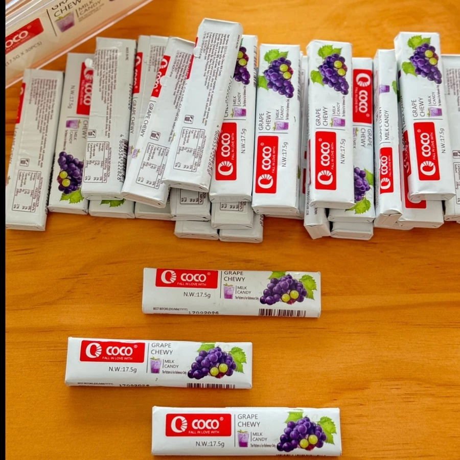 30pcs/1box Coco Chewy Milk Candy Grape Pineapple Strawberry Blueberry ...