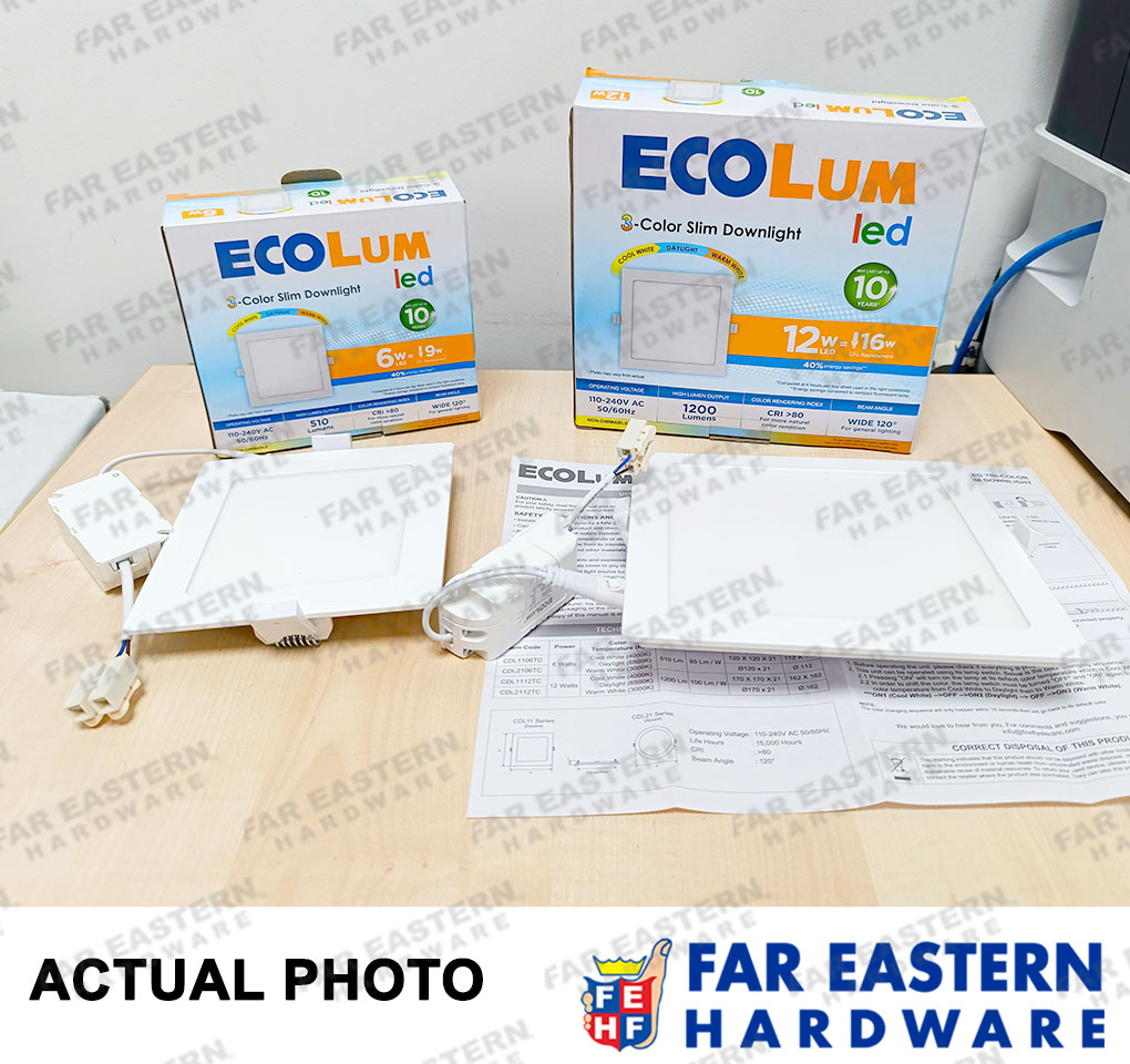 ECOLUM LED Tricolor Slim Downlight 6 | 12 Watts | Shopee Malaysia