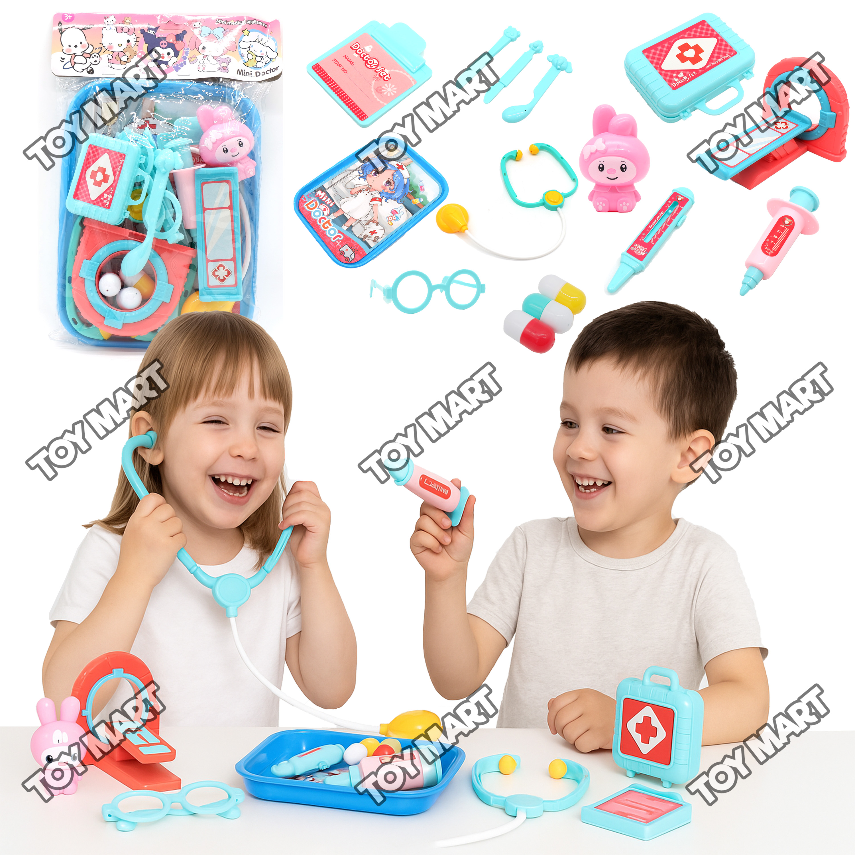 Mini Doctor Role Play Set Complete Kids Medical Kit with Stethoscope ...