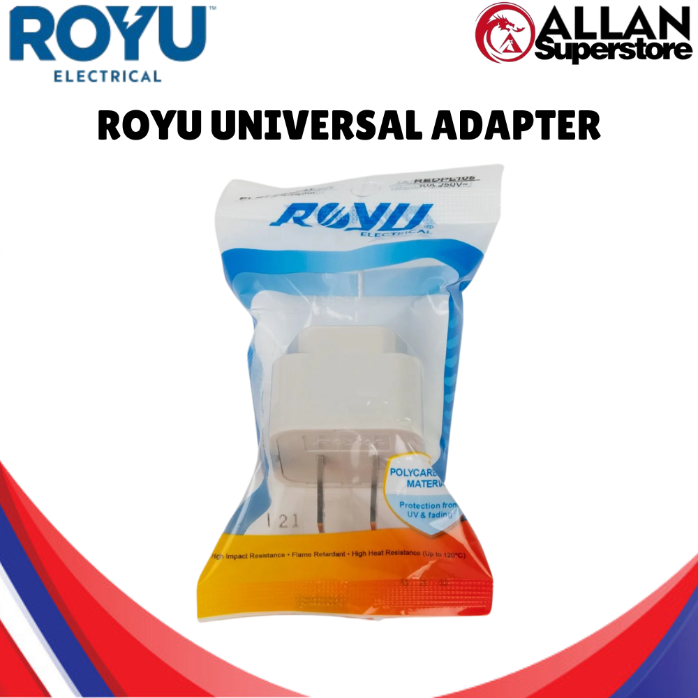 Royu Adapter Switch 10A 250V – Universal Socket Outlet (White) – Safe ...