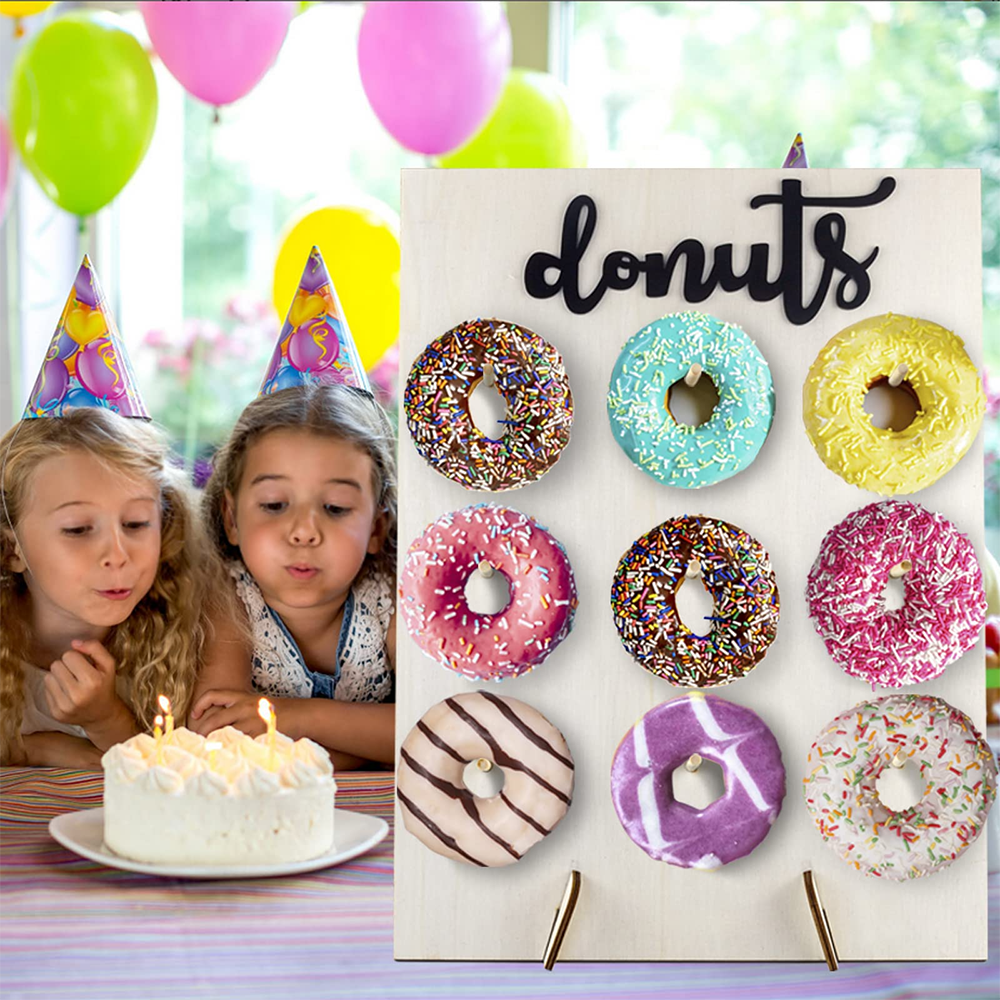 Wooden Doughnut Wall Display Stand Candy Sweets Doughnut Display Rack ...