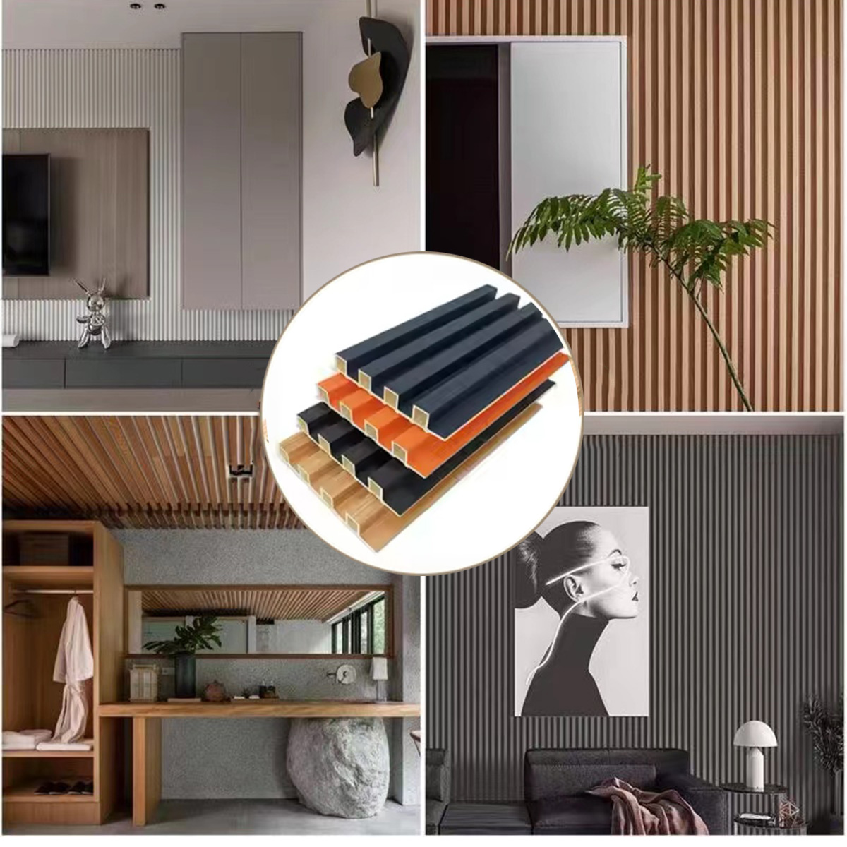 [New Arrivals] WPC Fluted Wall Panel pvc waterproof TV background ...