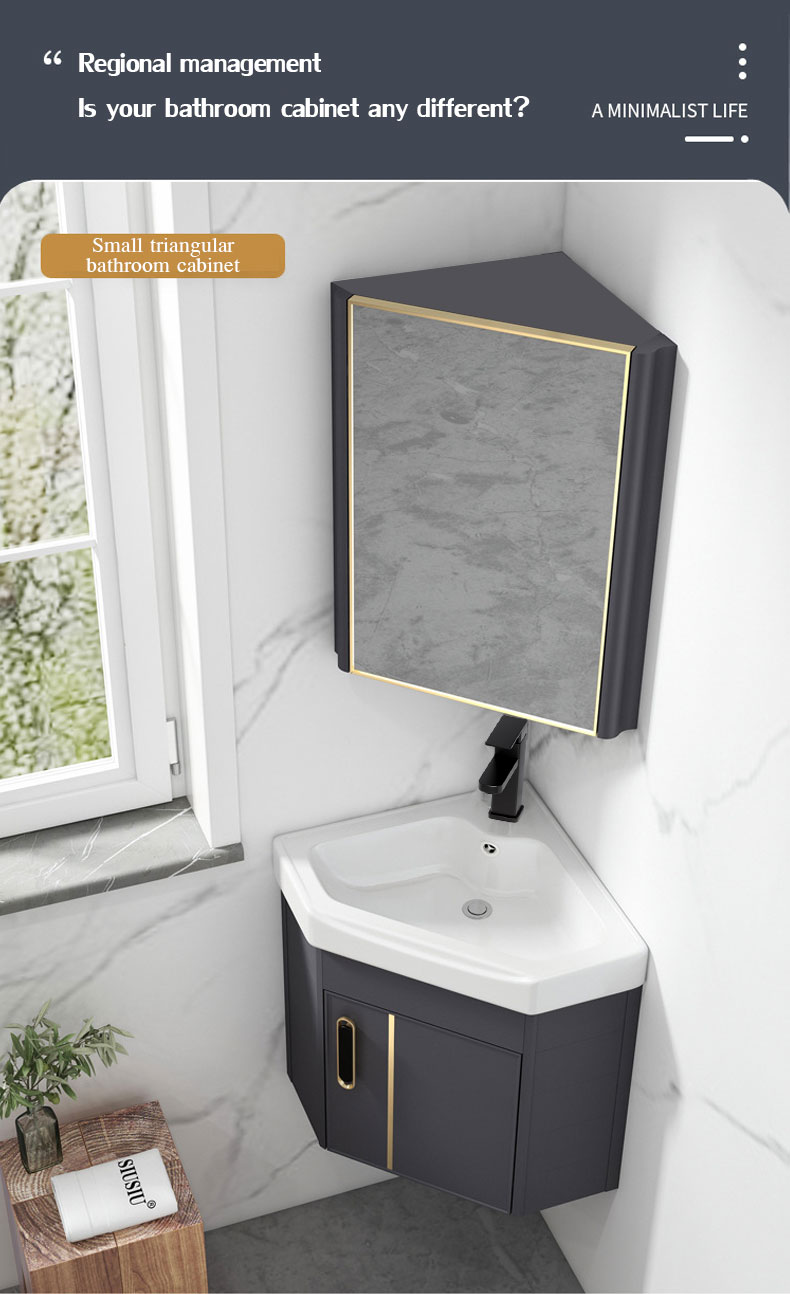 FLASH Small Apartment Triangle Wash Basin Bathroom Cabinet Bathroom ...