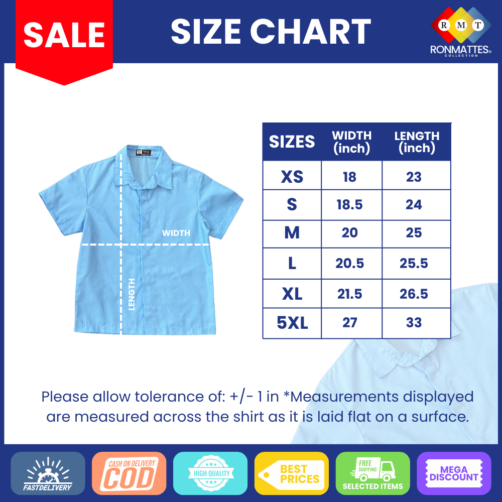 RMT Collection Senior High Polo Barong - Official Light Blue Uniform for Students | Shopee Malaysia