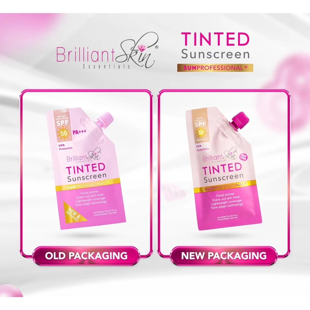 Brilliant Skin TINTED SUNCREEN 20g SACHET Primer SPF50 Makeup Skincare ...