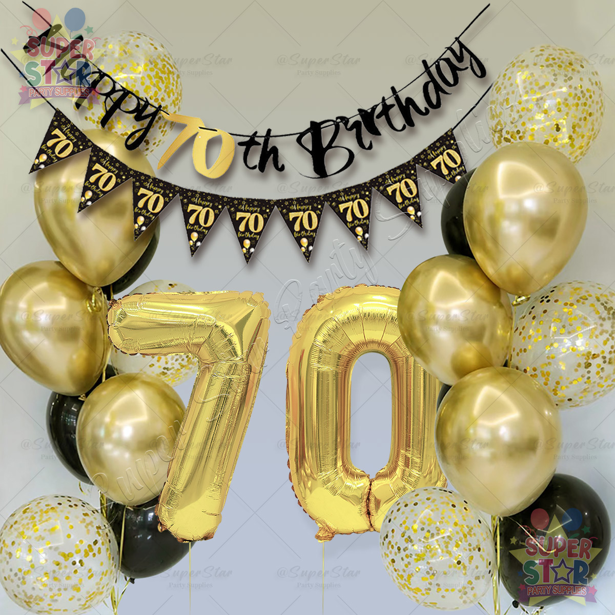 Green Gold Theme 60th/70th Birthday Decoration set Happy Birthday ...