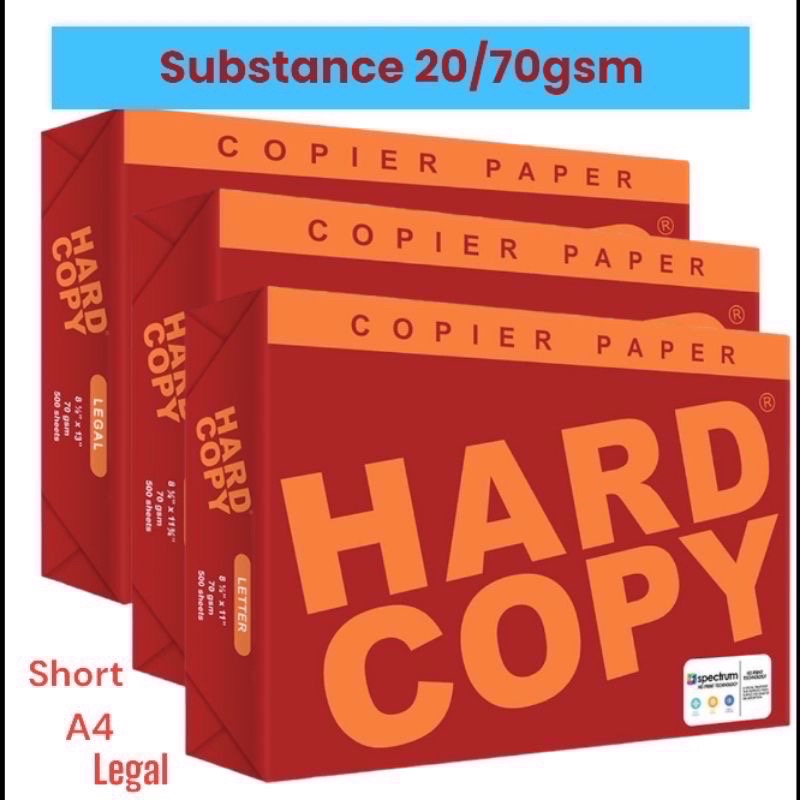 Hard Copy Bond Paper LONG (8.5 x 13) 70gsm 500 Sheets | Shopee Malaysia