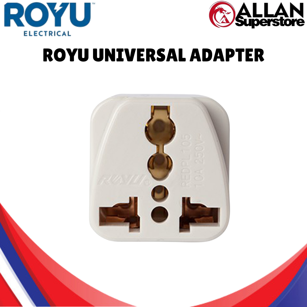 Royu Adapter Switch 10A 250V – Universal Socket Outlet (White) – Safe ...