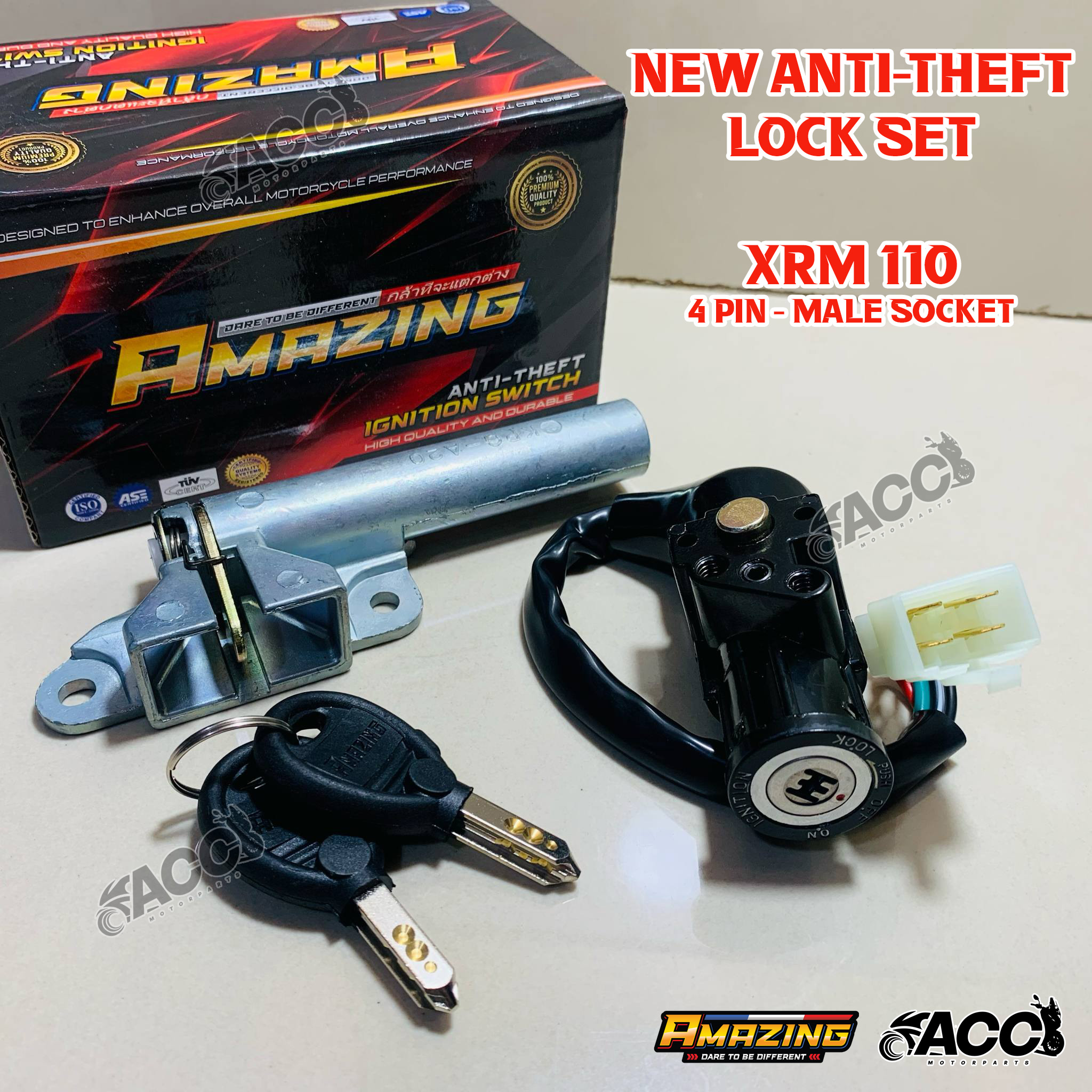 New Anti Theft Lock Set XRM 110 4 Pin Male Socket | Shopee Malaysia
