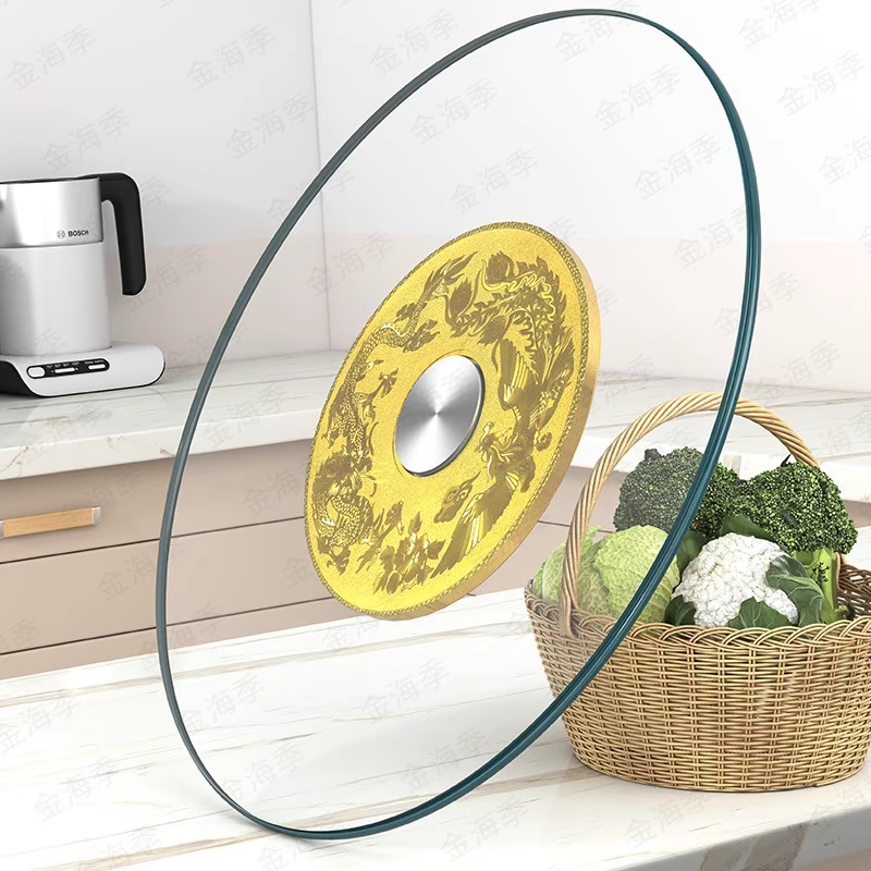 Family Countertop table top Tempered glass turntable rotating glass ...