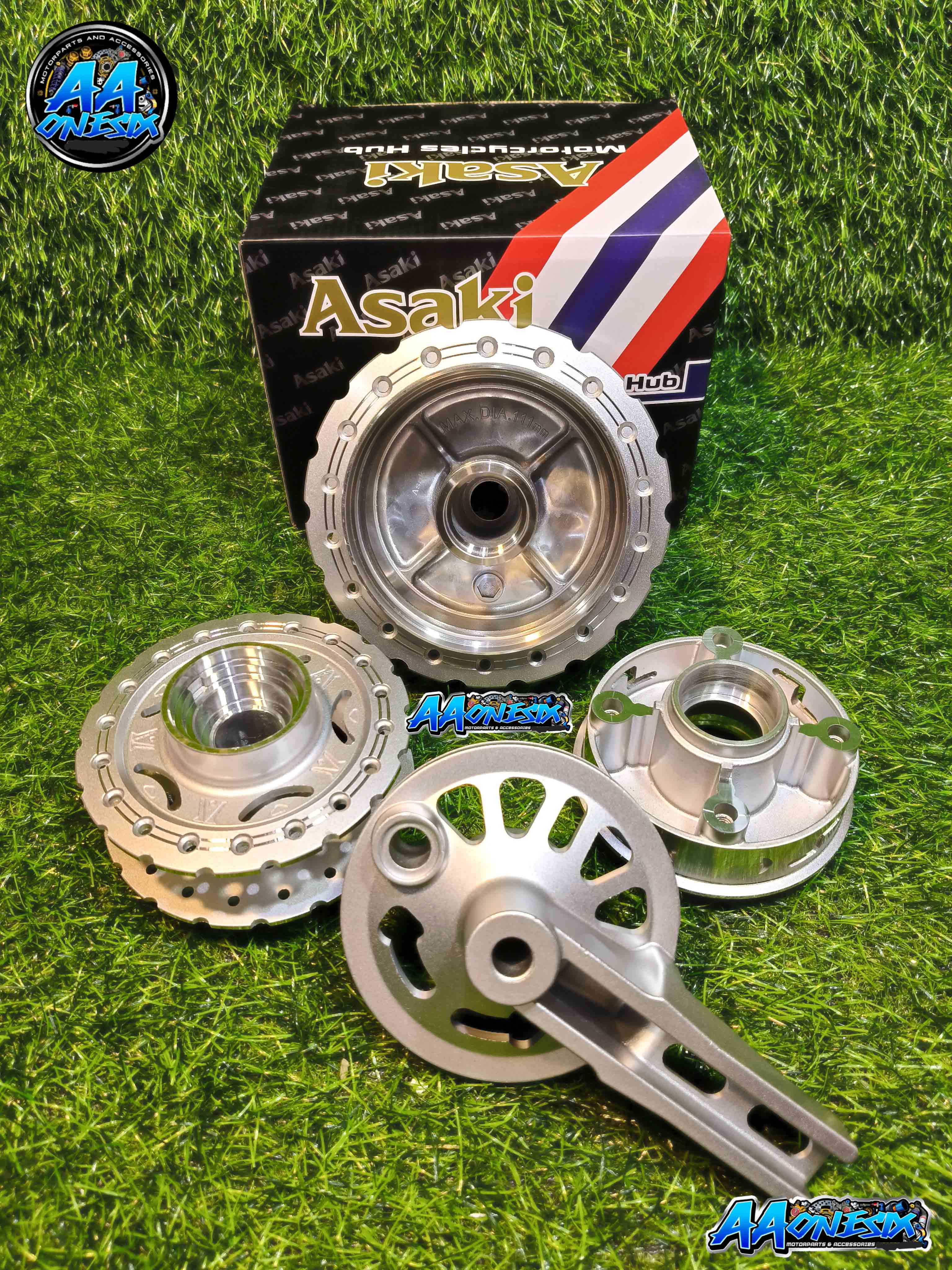 ASAKI LIGHTEN HUB SET GEAR TYPE (BLACK/SILVER) RAIDER 150/RS 150/WAVE ...