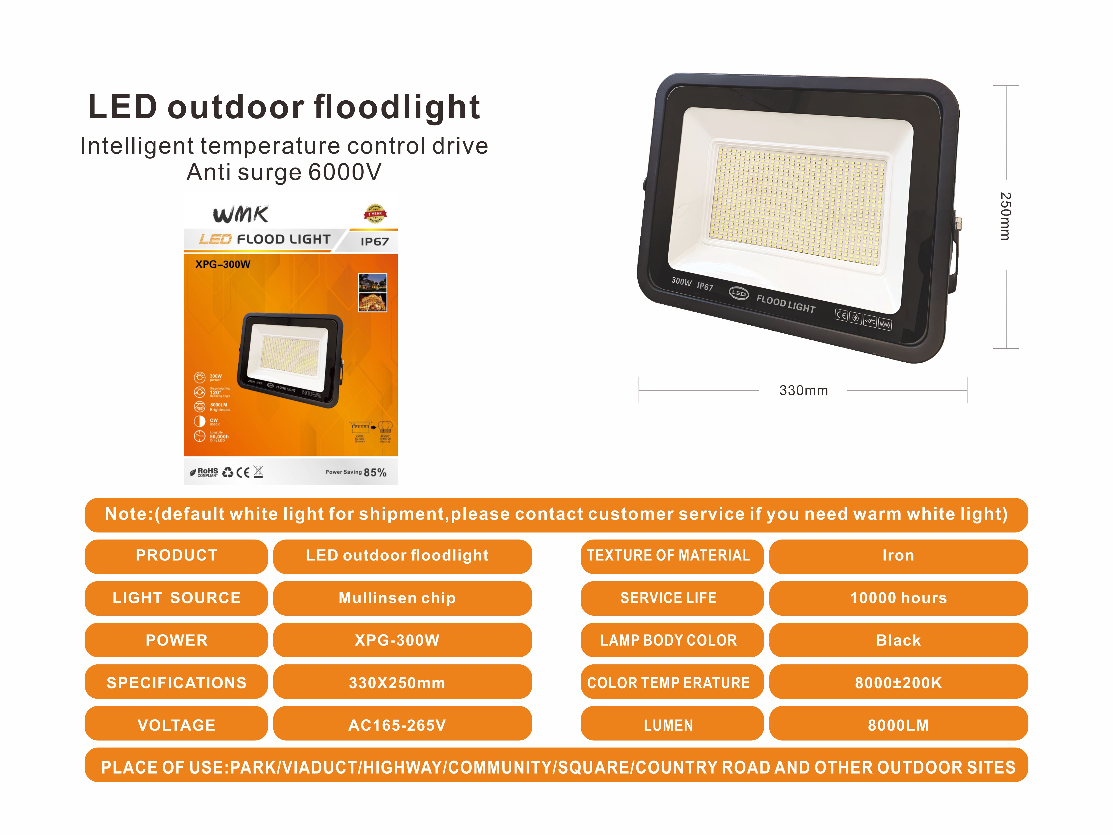 WMK LED Light XPG 220V100W 200W 300W 500W 1000W Outdoor Lamp IP67 ...