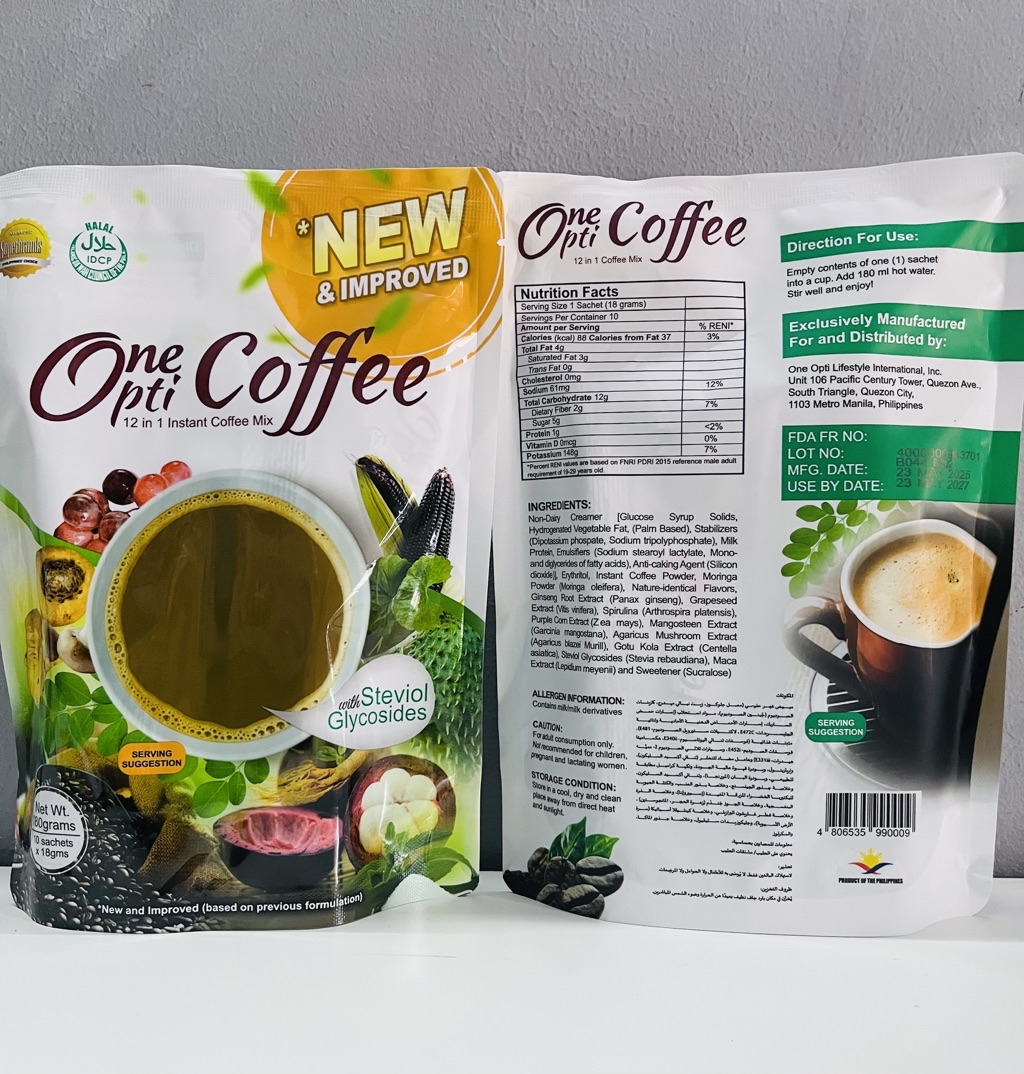 ONE OPTI COFFEE 12 in 1 Instant Coffee Mix ( 10 Sachet) | Shopee Malaysia