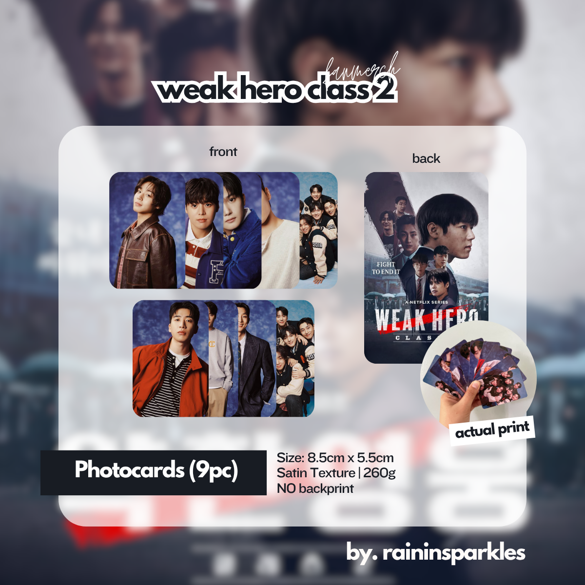 KDRAMA - Weak Hero Class 2 Fan Merch - Park Ji Hoon, Ryeoun, Lee Jun ...