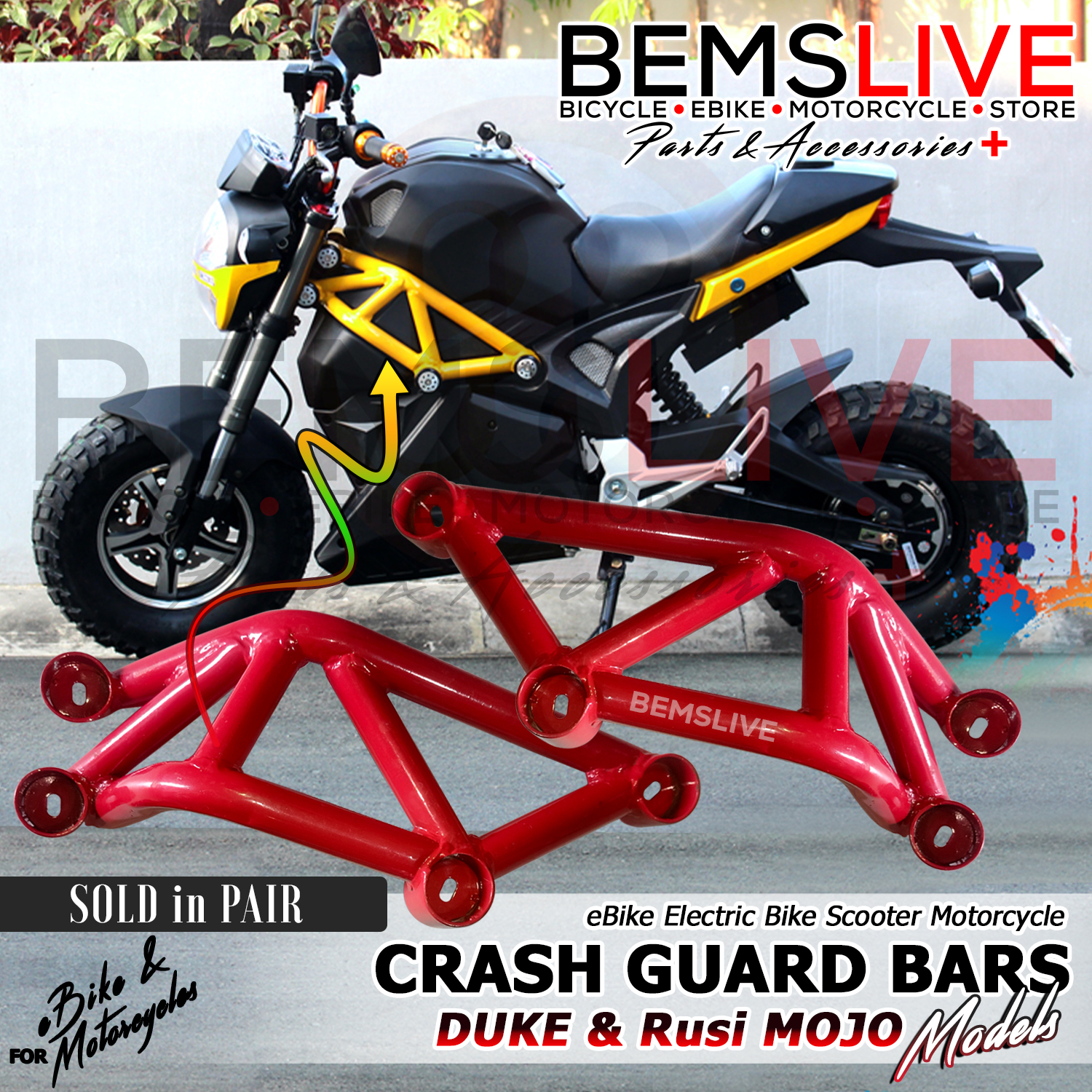 BEMS Duke Rusi Mojo Crash Guard Bars ebike Motorcycle Models | Shopee ...