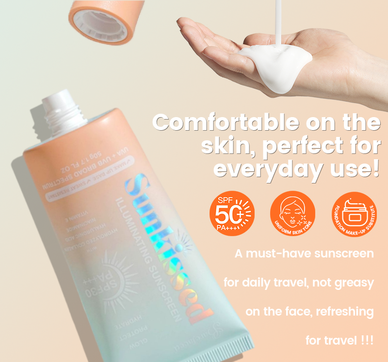 Barefaced Sunkissed Illuminating Sunscreen SPF50+ Whitening Sunblock ...