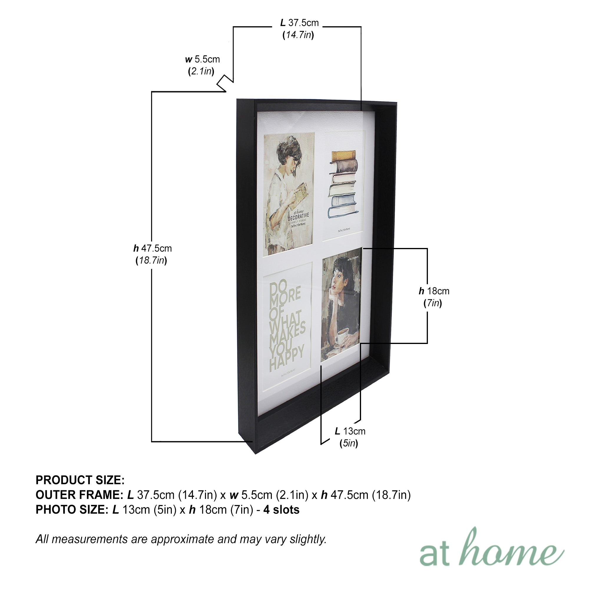At Home Selena Modern Family Picture Collage Frame Border Photo Display ...